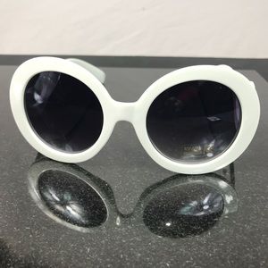 Accessories | Vintage Style Baroque Swirl White Sunnies | Poshmark